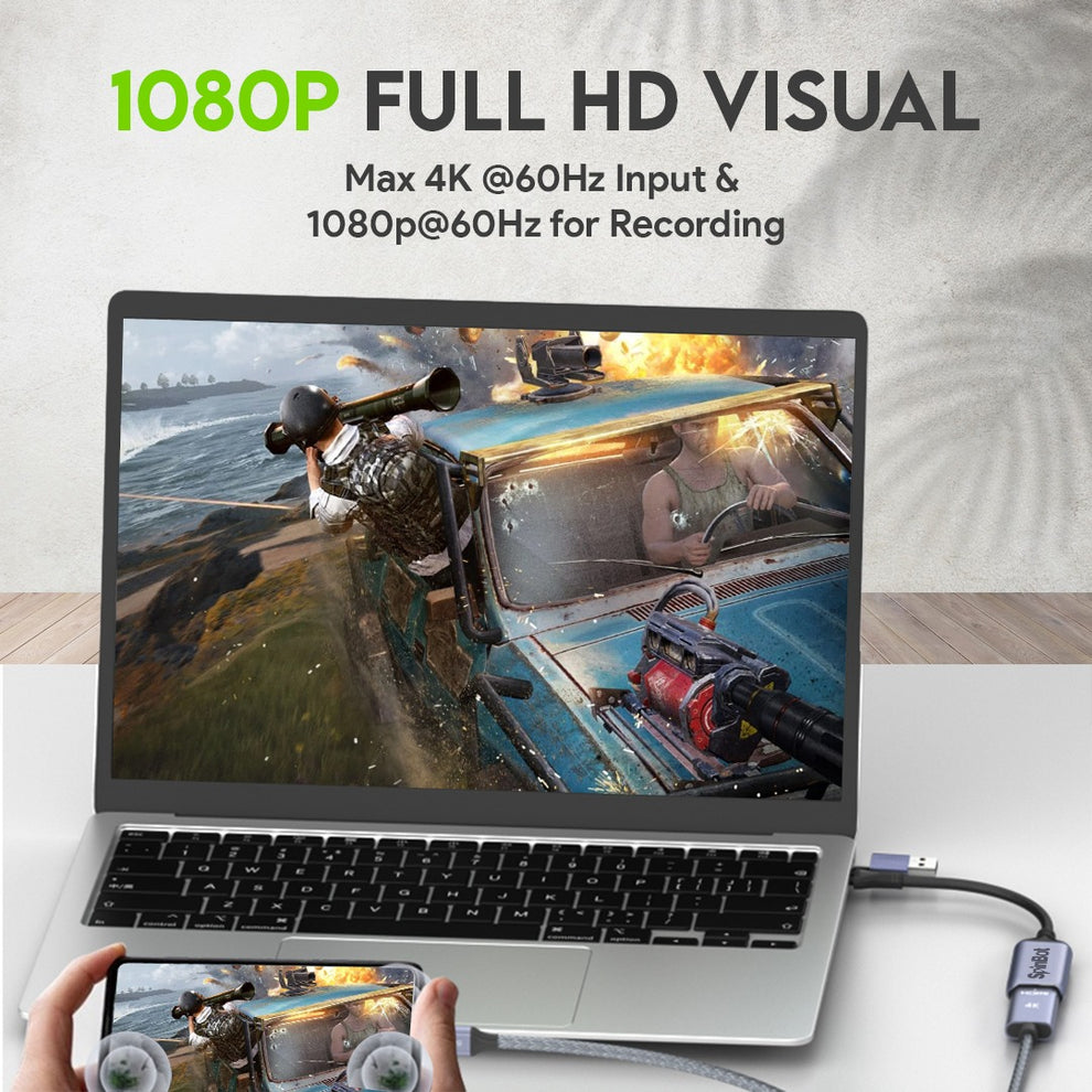 SpinBot Envisage Full HD Video Capture Card | 4K HDMI to USB3.0 1080p/