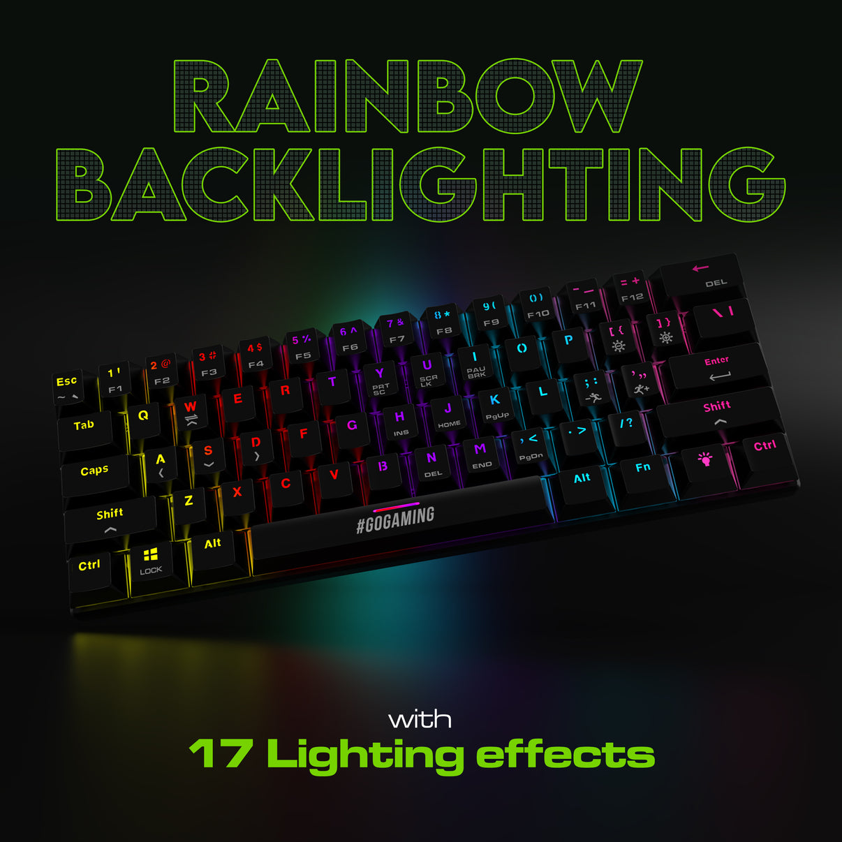 SpinBot Rage MK61 Mechanical Keyboard - Ultra-Compact 60% Layout | Tac