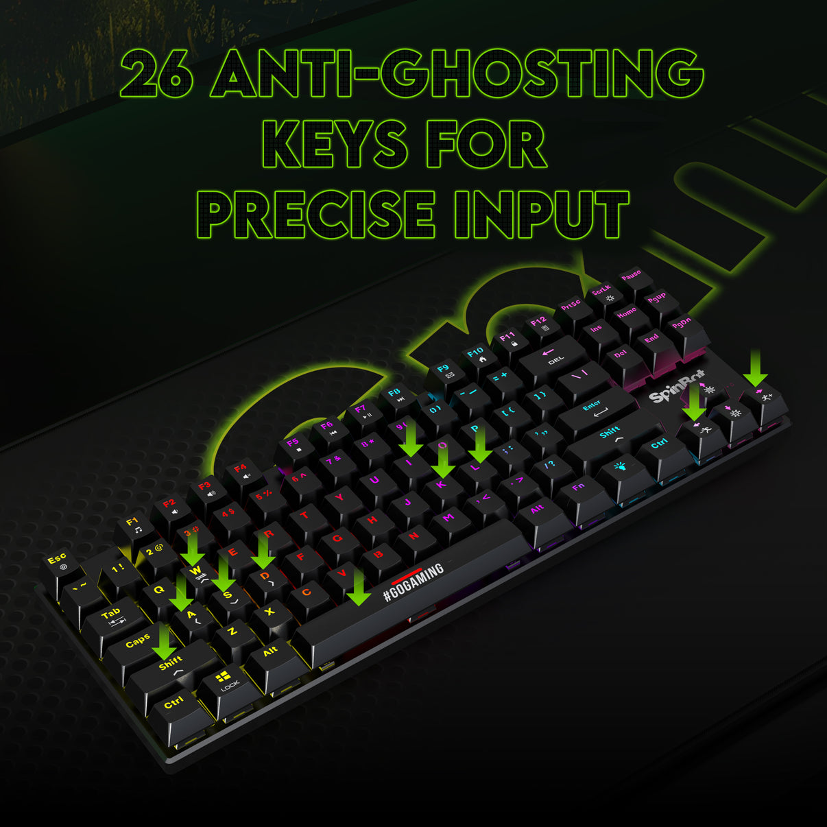 SpinBot Rage MK87 Mechanical Gaming Keyboard - Linear Red Switch | Com